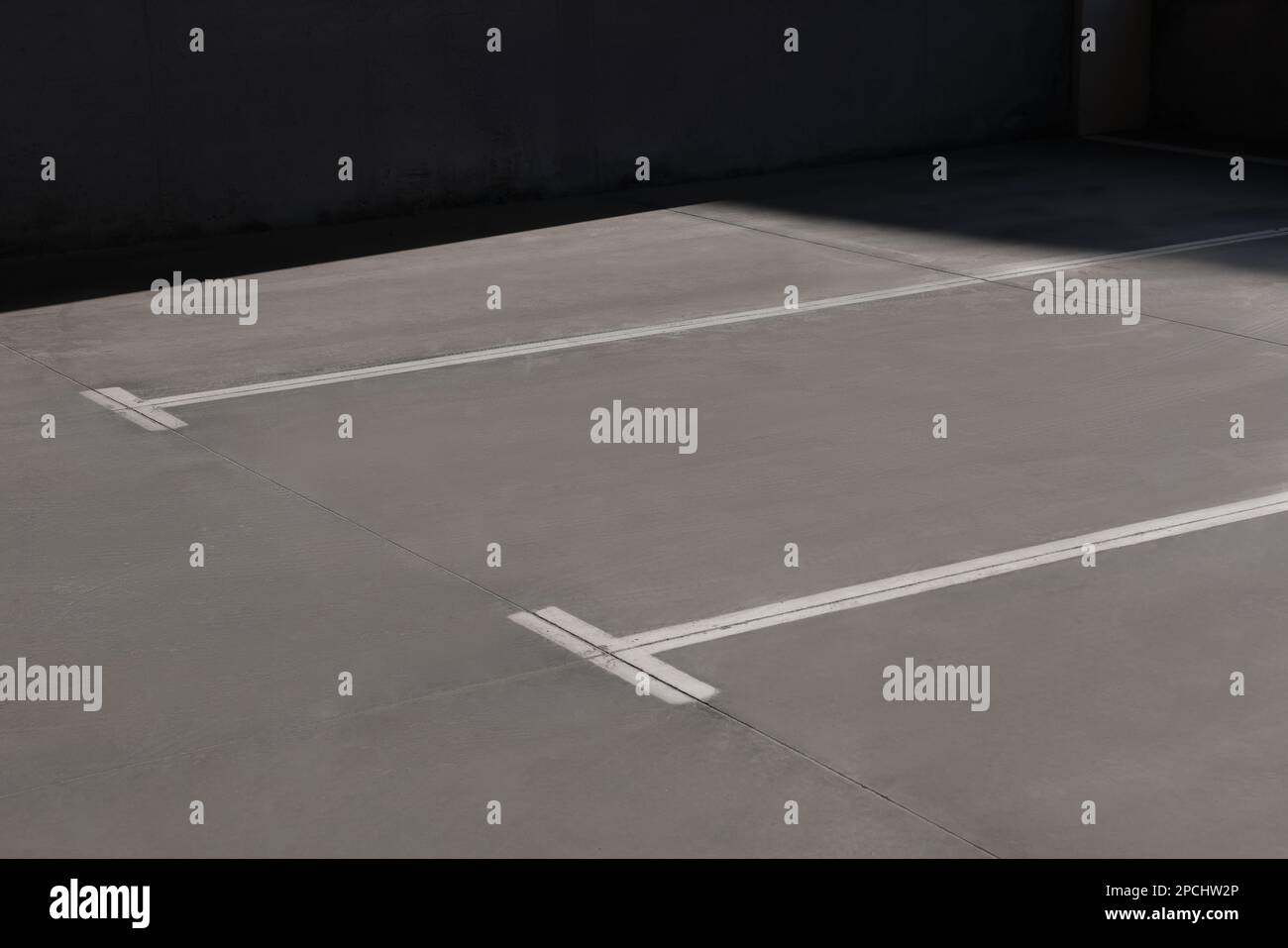 Outdoor car parking lot with white marking lines Stock Photo - Alamy
