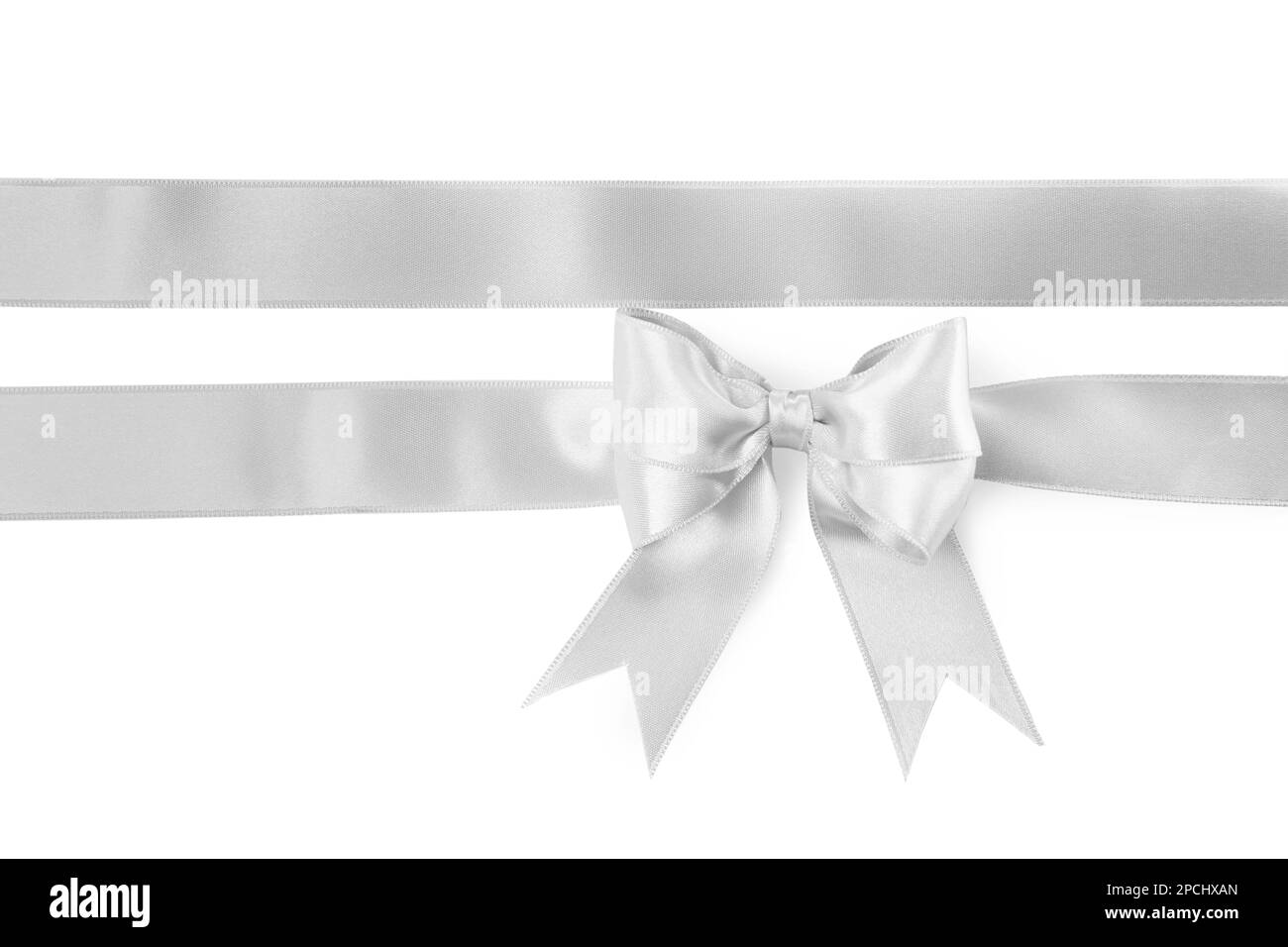 Silver christmas ribbons bow Black and White Stock Photos & Images - Alamy