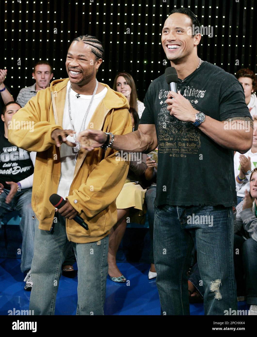 Musician and actor Xzibit, left, and actor Dwayne "The Rock" Johnson ...