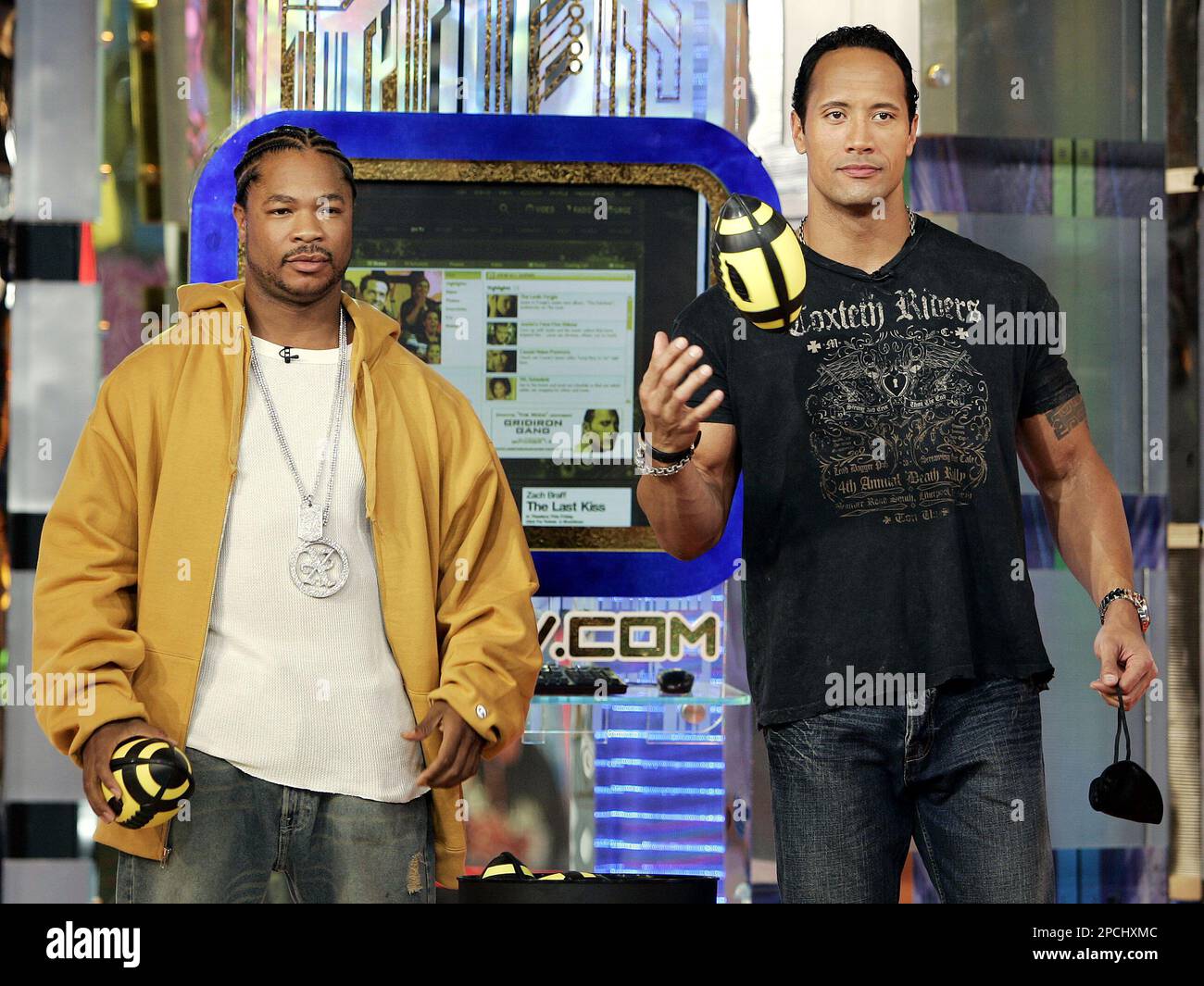 Musician and actor Xzibit, left, and actor Dwayne "The Rock" Johnson ...