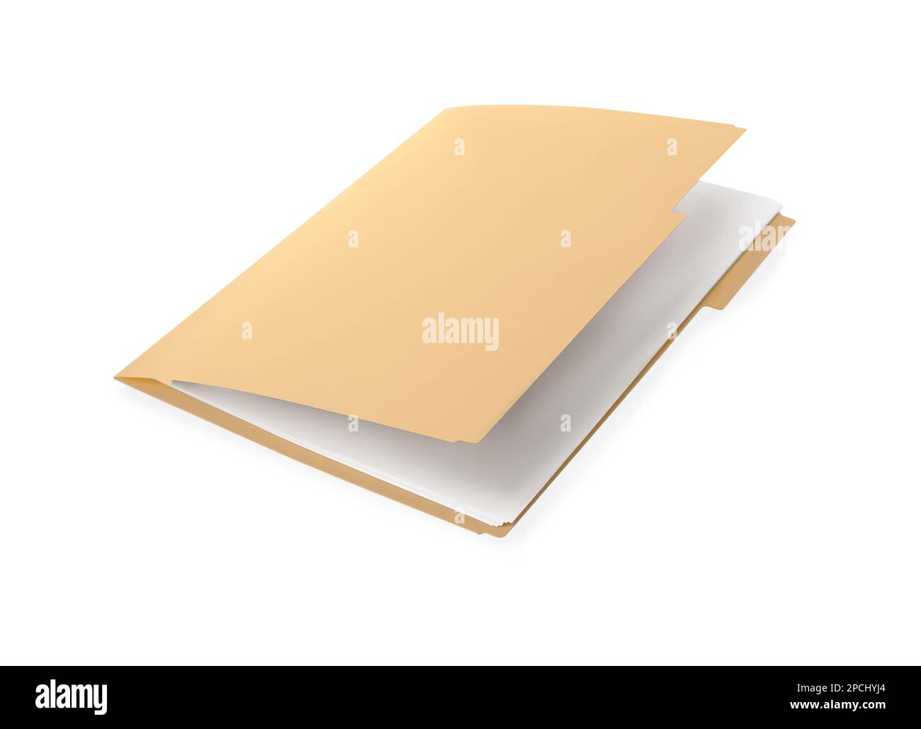 Yellow file with documents isolated on white Stock Photo - Alamy