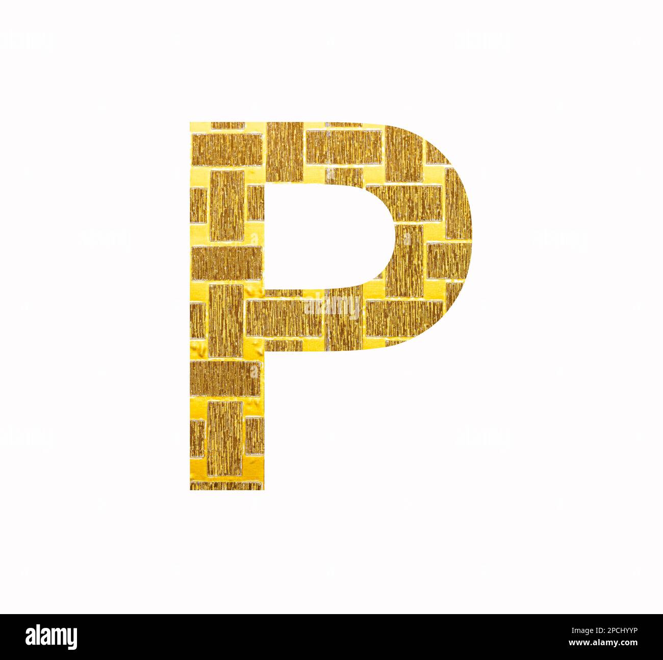 Alphabet letter P uppercase - Gold glitter foil textured Stock Photo ...