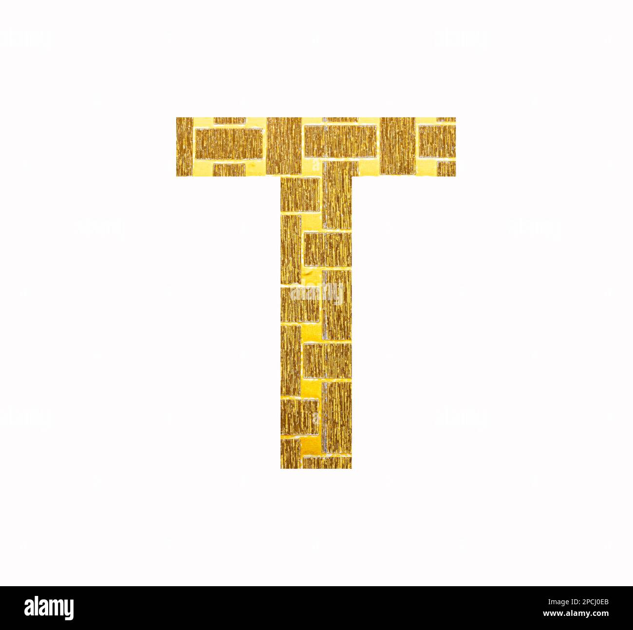 Alphabet letter T uppercase - Gold glitter foil textured Stock Photo ...