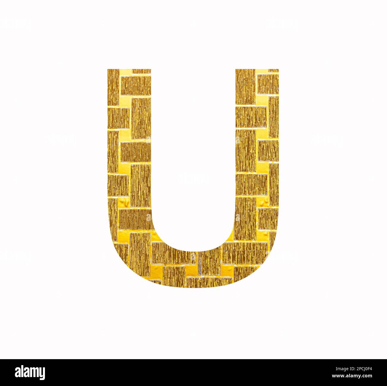 Alphabet letter U uppercase - Gold glitter foil textured Stock Photo ...
