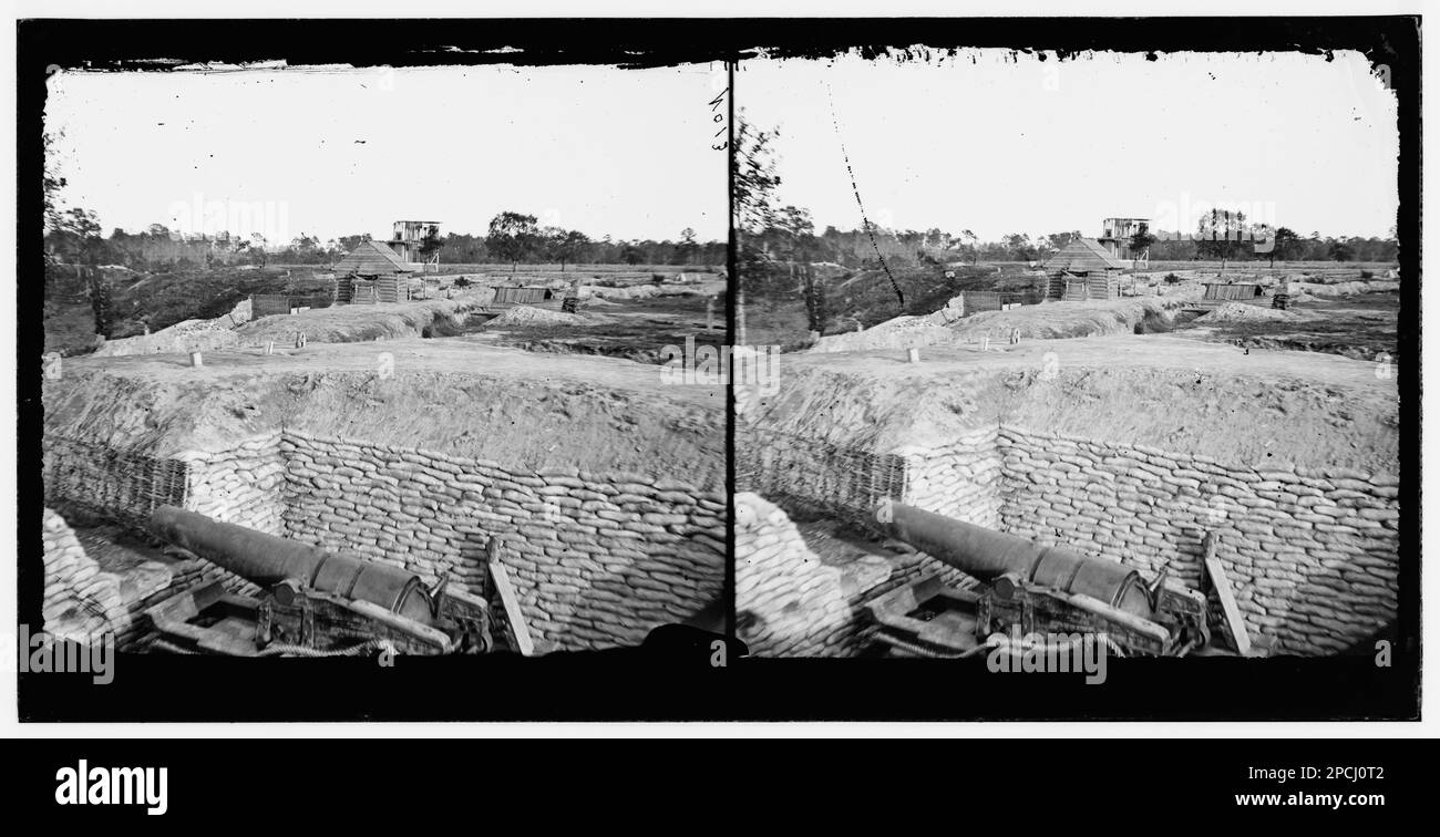 Dutch Gap Canal, James River, Virginia (vicinity). Confederate battery ...