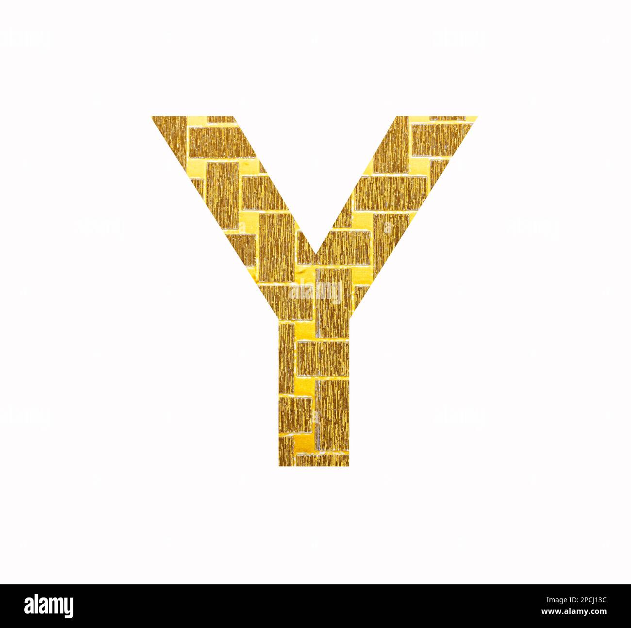 Alphabet letter Y uppercase - Gold glitter foil textured Stock Photo ...