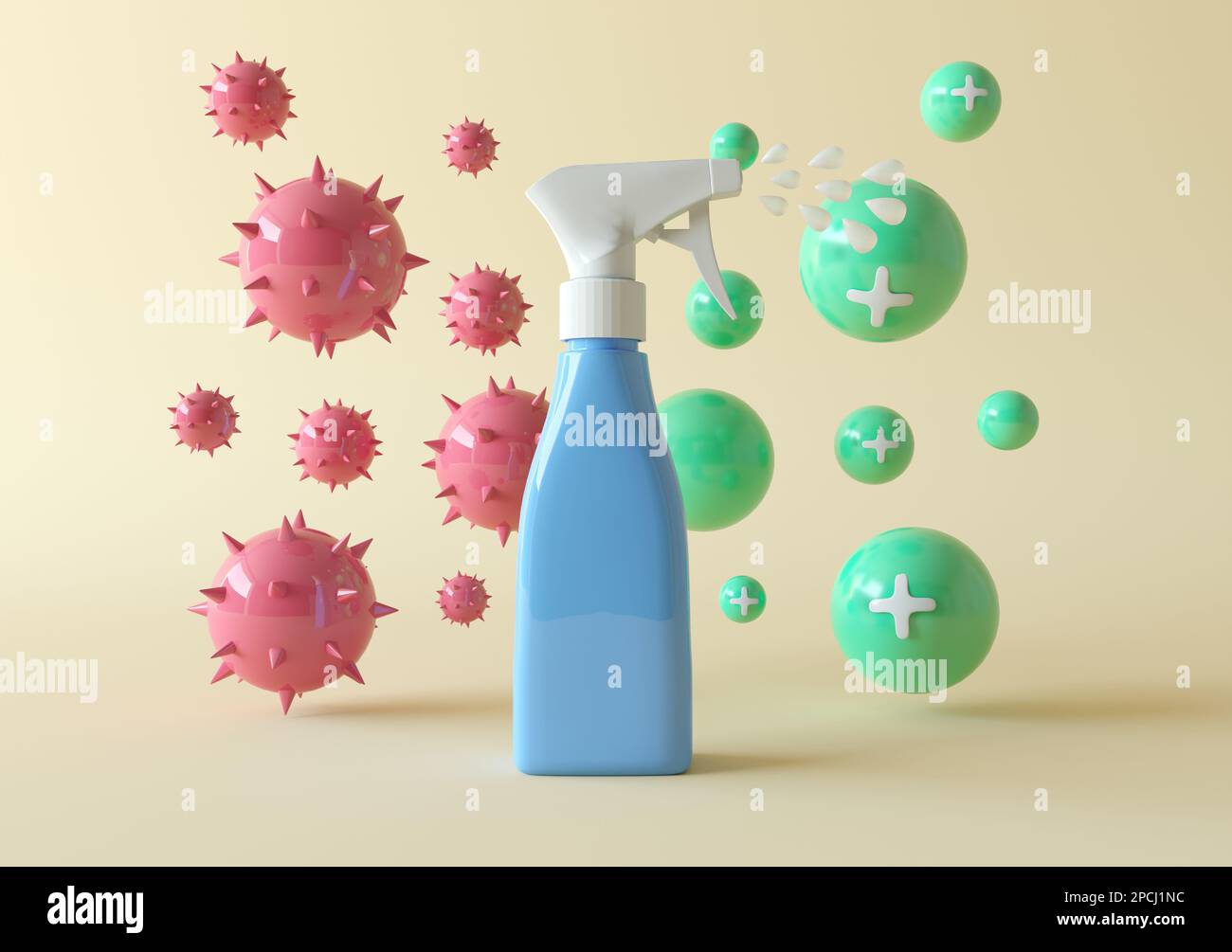 Hygiene concept. Disinfectant antiseptic spray Covid. Alcohol spray ...