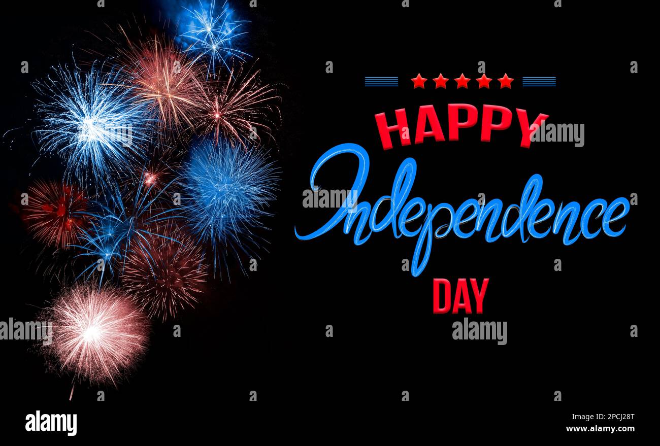 4th of July - Independence Day of USA. Beautiful bright fireworks ...