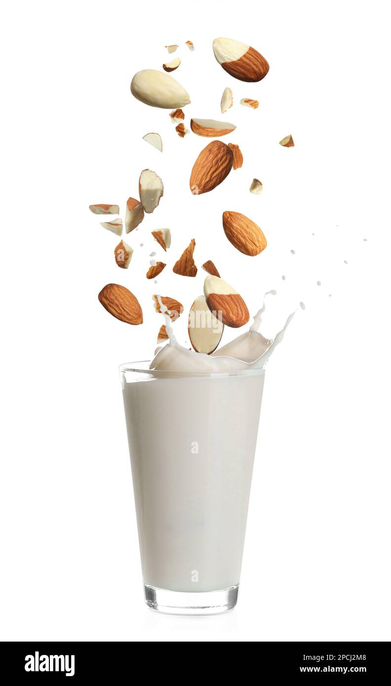 Almond, milk splash hi-res stock photography and images - Alamy