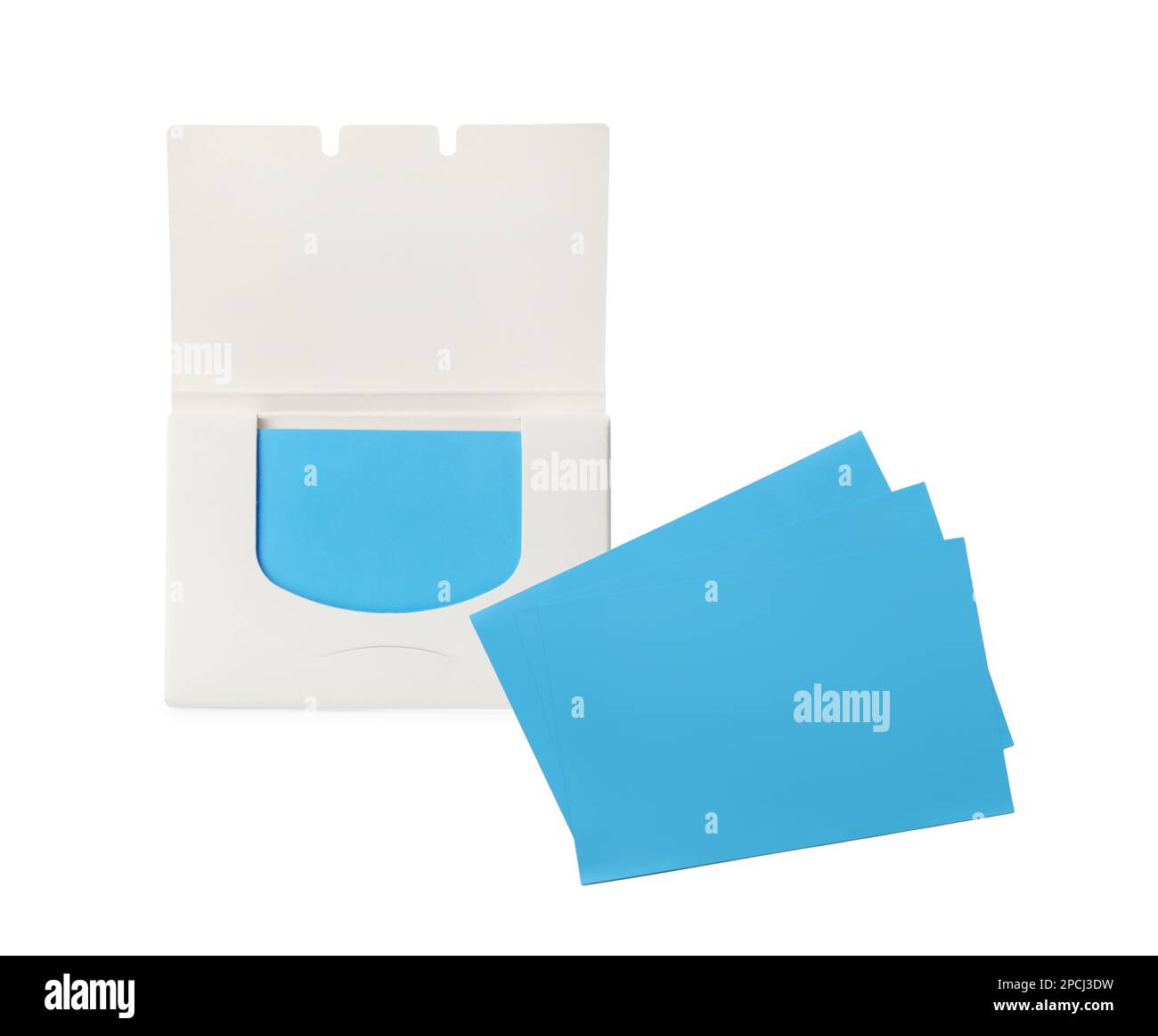 Package of facial oil blotting tissues on white background. Mattifying ...