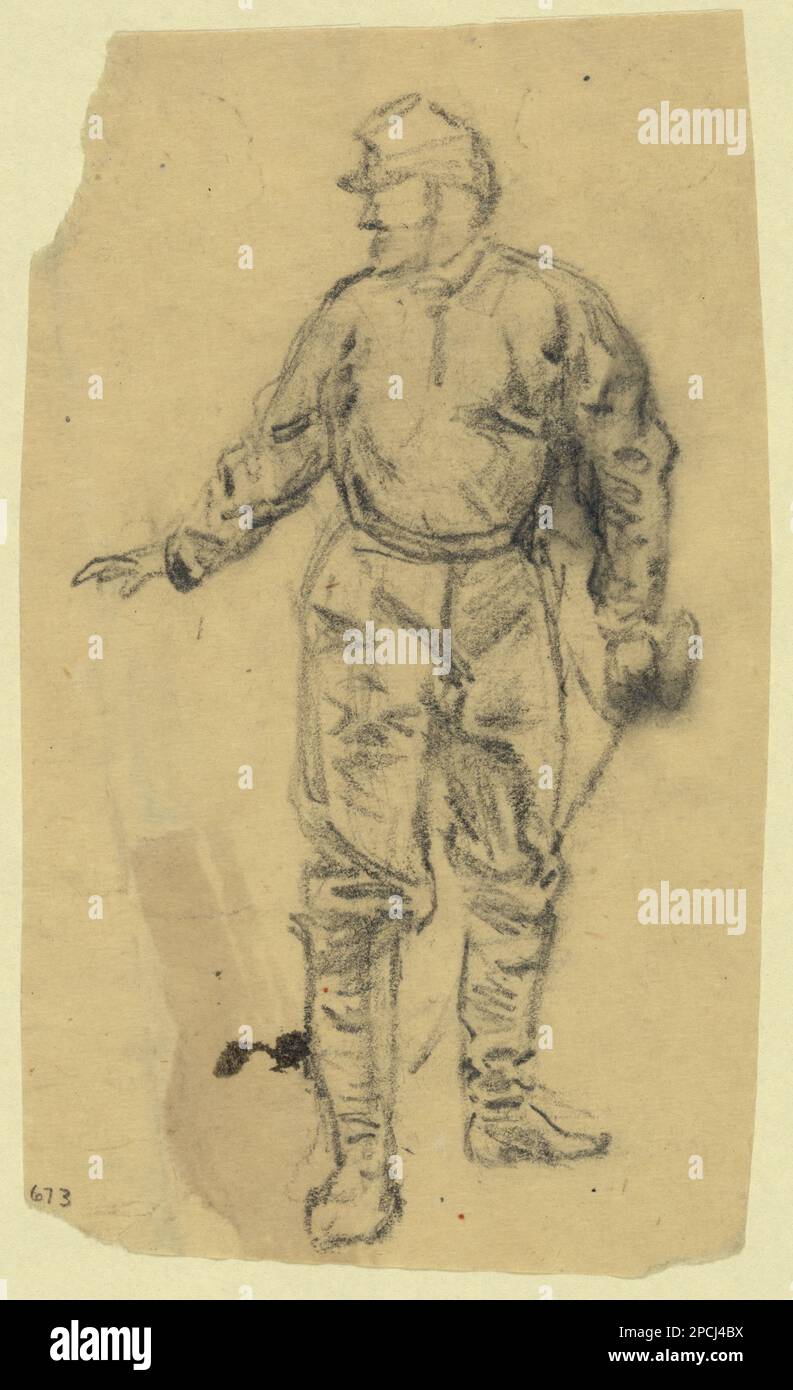 Full length sketch of soldier. Morgan collection of Civil War drawings ...