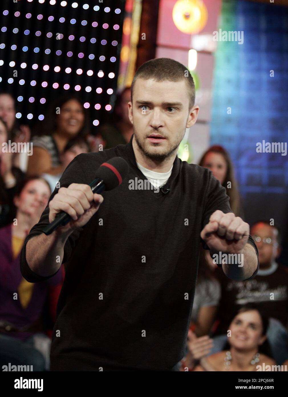 Musician Justin Timberlake dances as he appears on stage during MTV's ...
