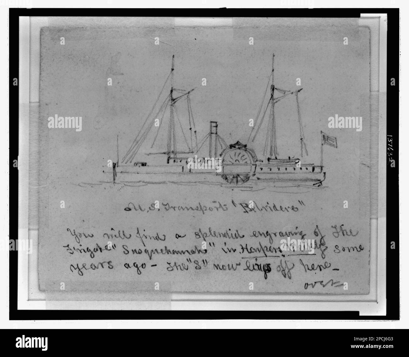 U.S. Transport "Belvidere". Morgan collection of Civil War drawings ...