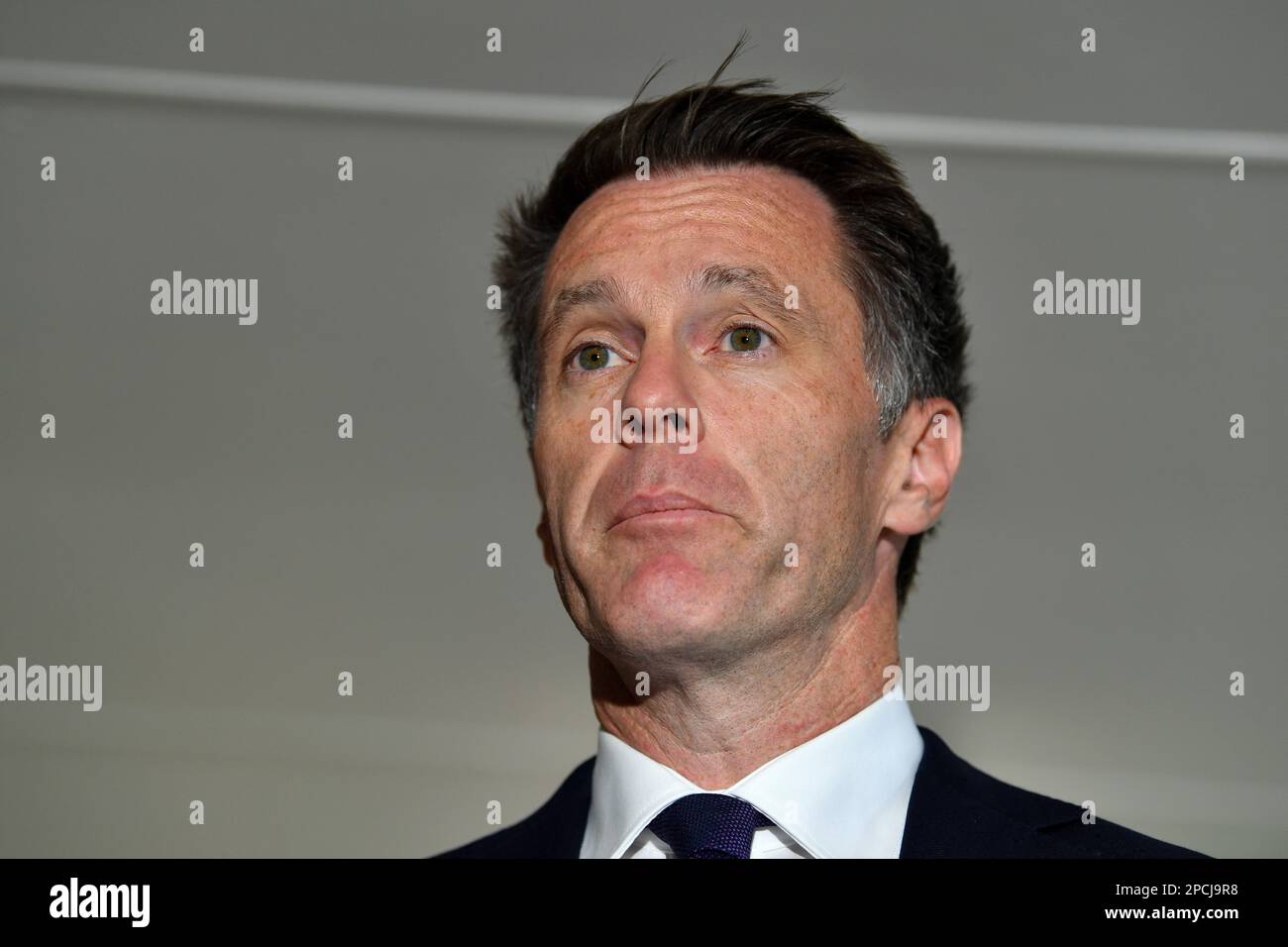 NSW Labor leader Chris Minns speaks to the media during a press ...