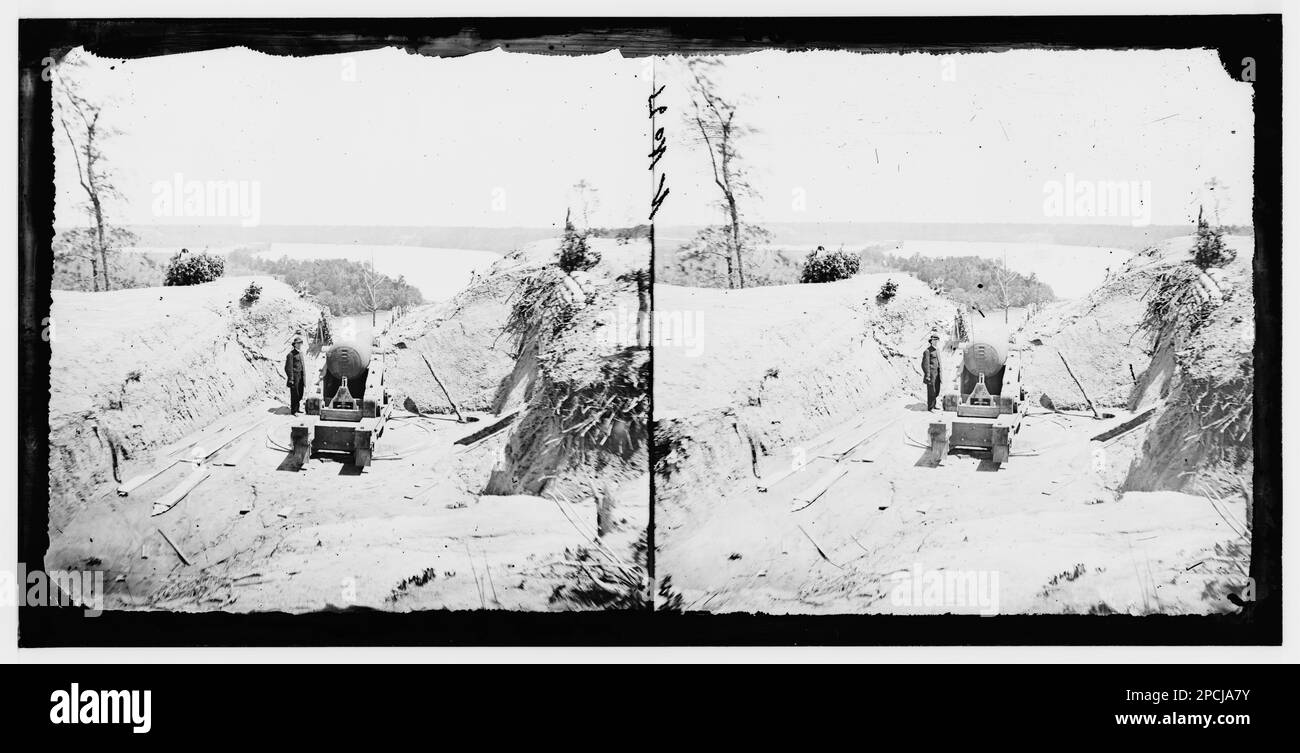 Dutch Gap Canal, James River, Virginia (vicinity). Confederate battery ...
