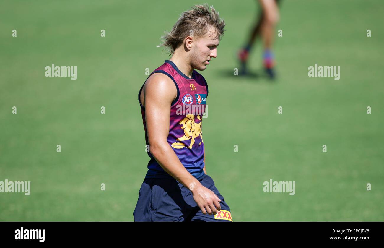 Kai Lohmann is seen during Brisbane Lions training at Brighton Homes ...