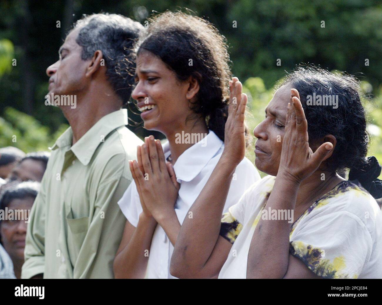 From right to left, Suwarna Padmini, Isanka Amarasinghe and Amarasinghe, mother, daughter and ...