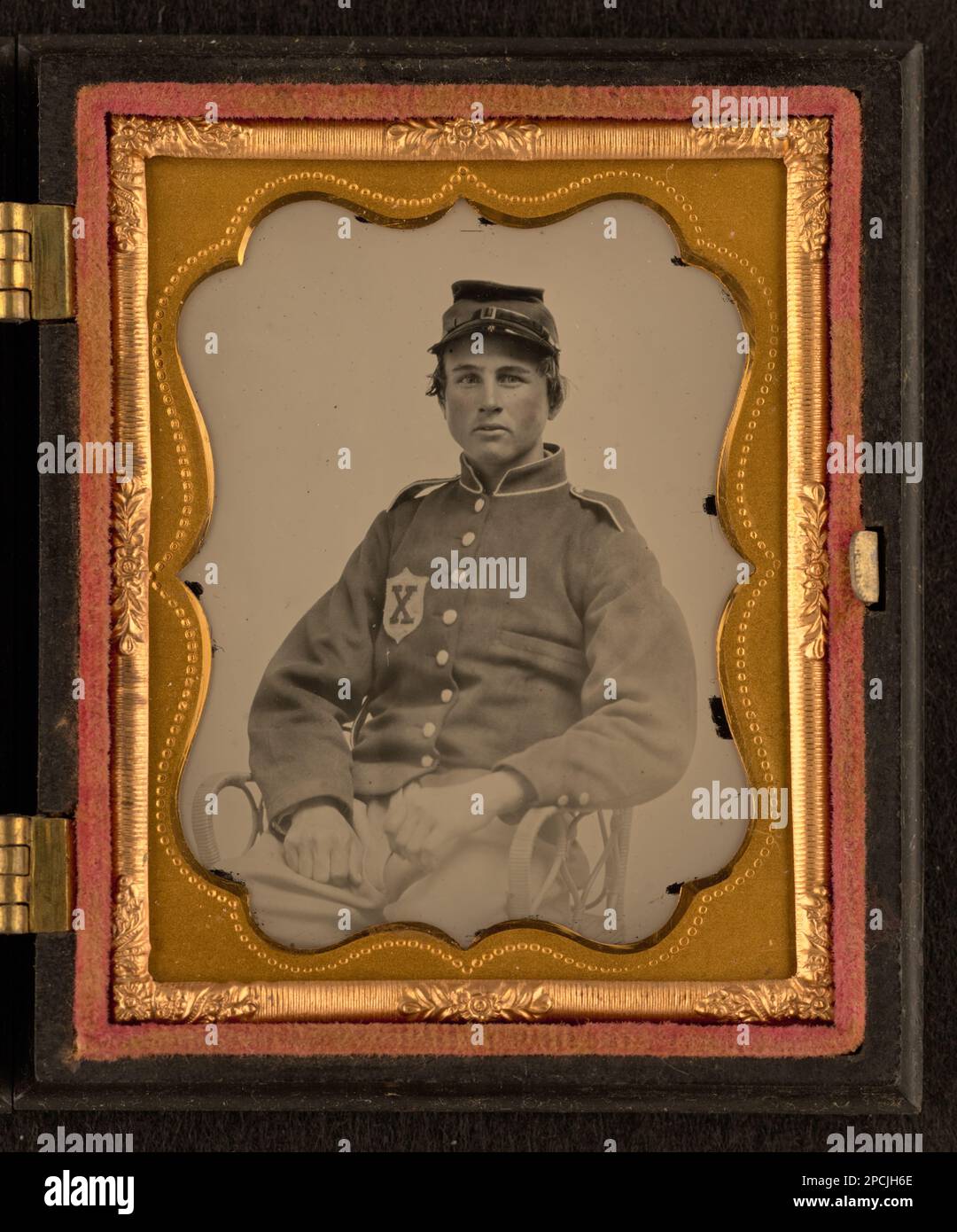 Unidentified soldier of the 10th Legion, or 56th New York Infantry Regiment, in Union uniform ...