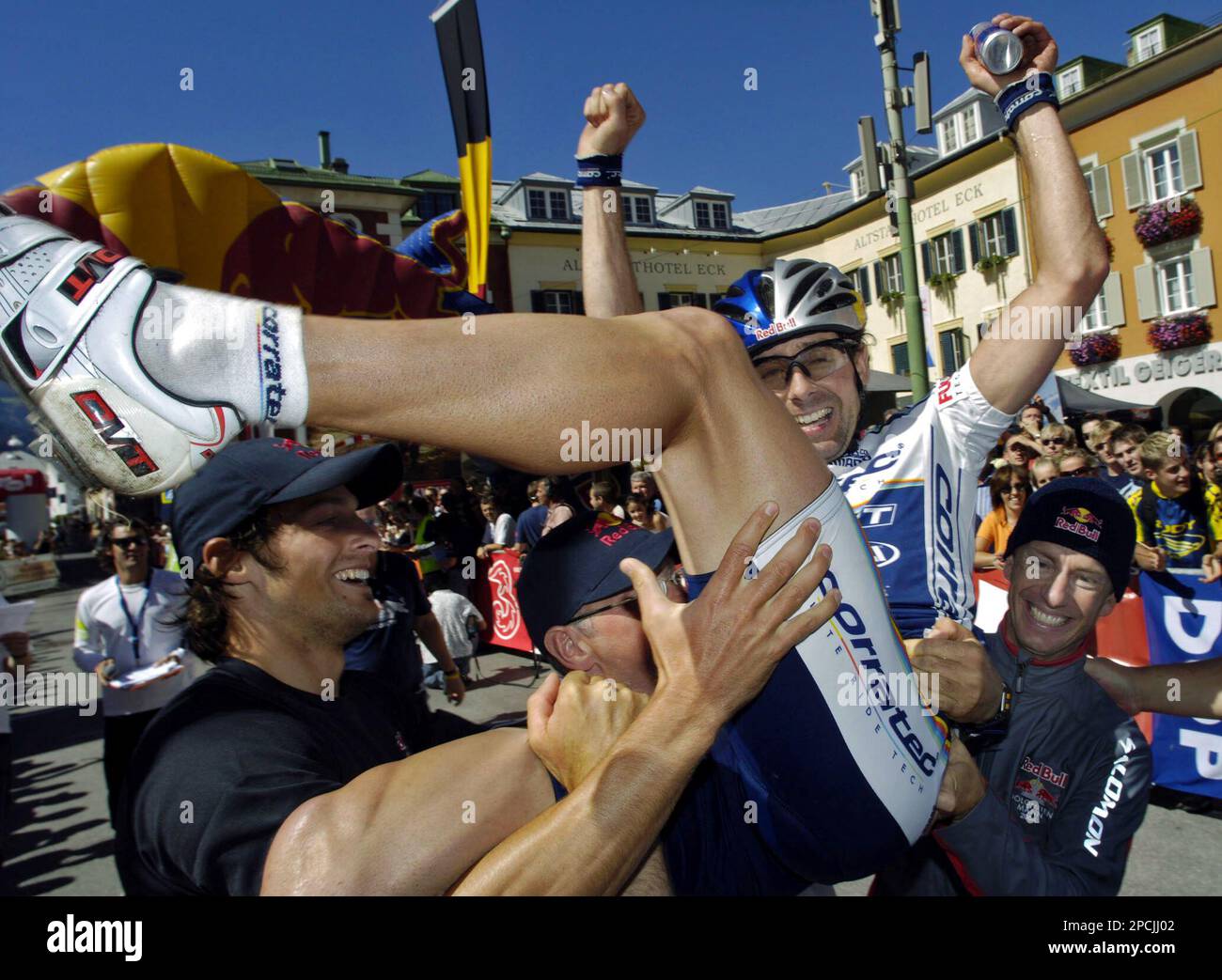 The Red Bull team with Harald Hudetz, Wendelin Ortner, Roland Stauder ...