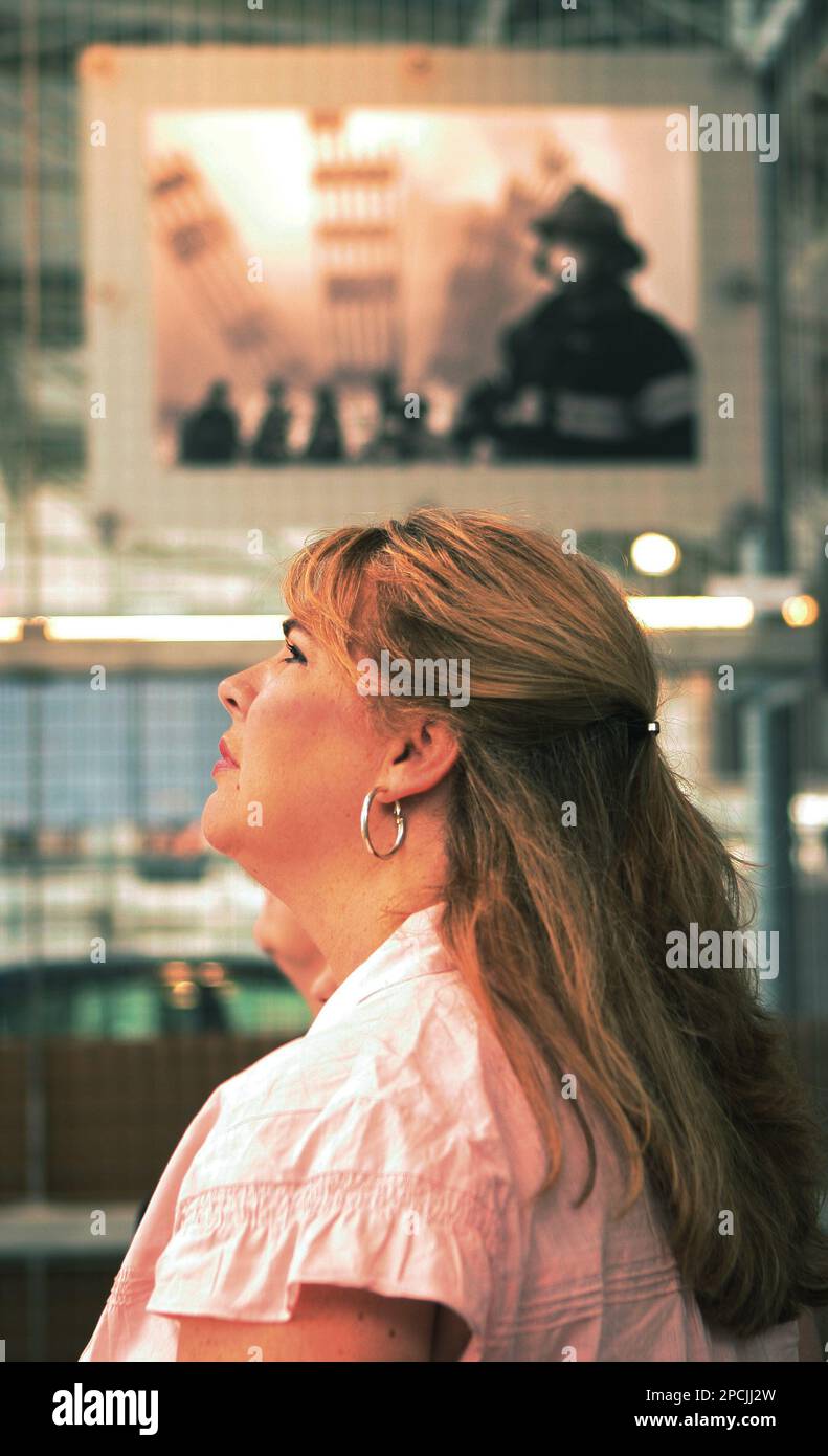Jan Strickland, 40, of Raleigh, NC, looks at ground zero as David ...