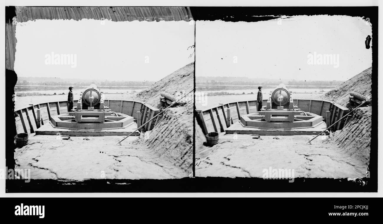 Dutch Gap Canal, James River, Virginia. Confederate battery on James ...