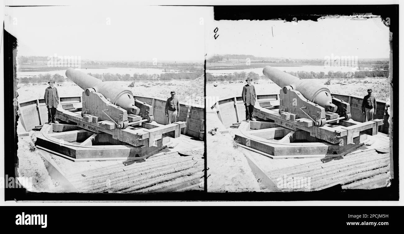 Dutch Gap Canal, James River, Virginia. Confederate battery on James ...