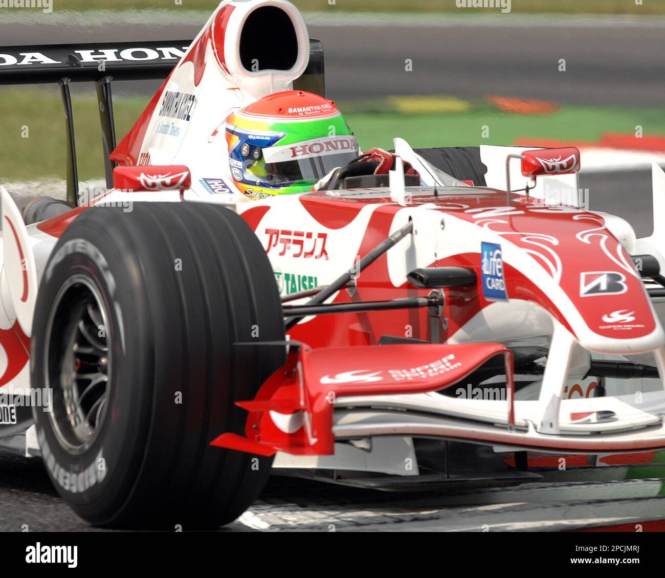 Japan's Sakon Yamamoto steers his Super Aguri during free practice in ...