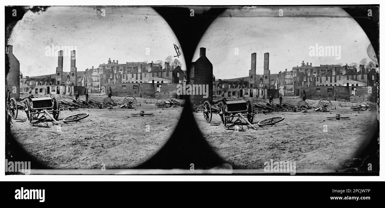 Richmond, Virginia. Ruins of Arsenal (Pratt's castle in distance ...