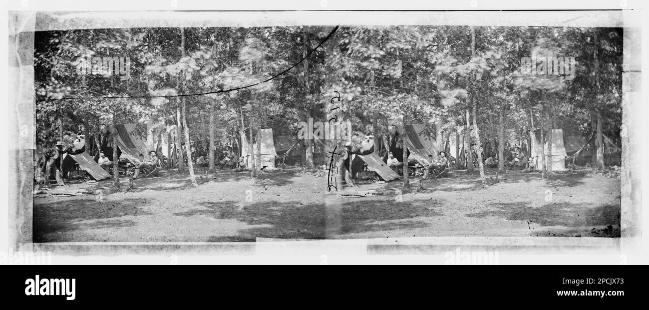 Bealeton, Virginia. Camp of Company B, 93d New York Volunteers. Civil ...