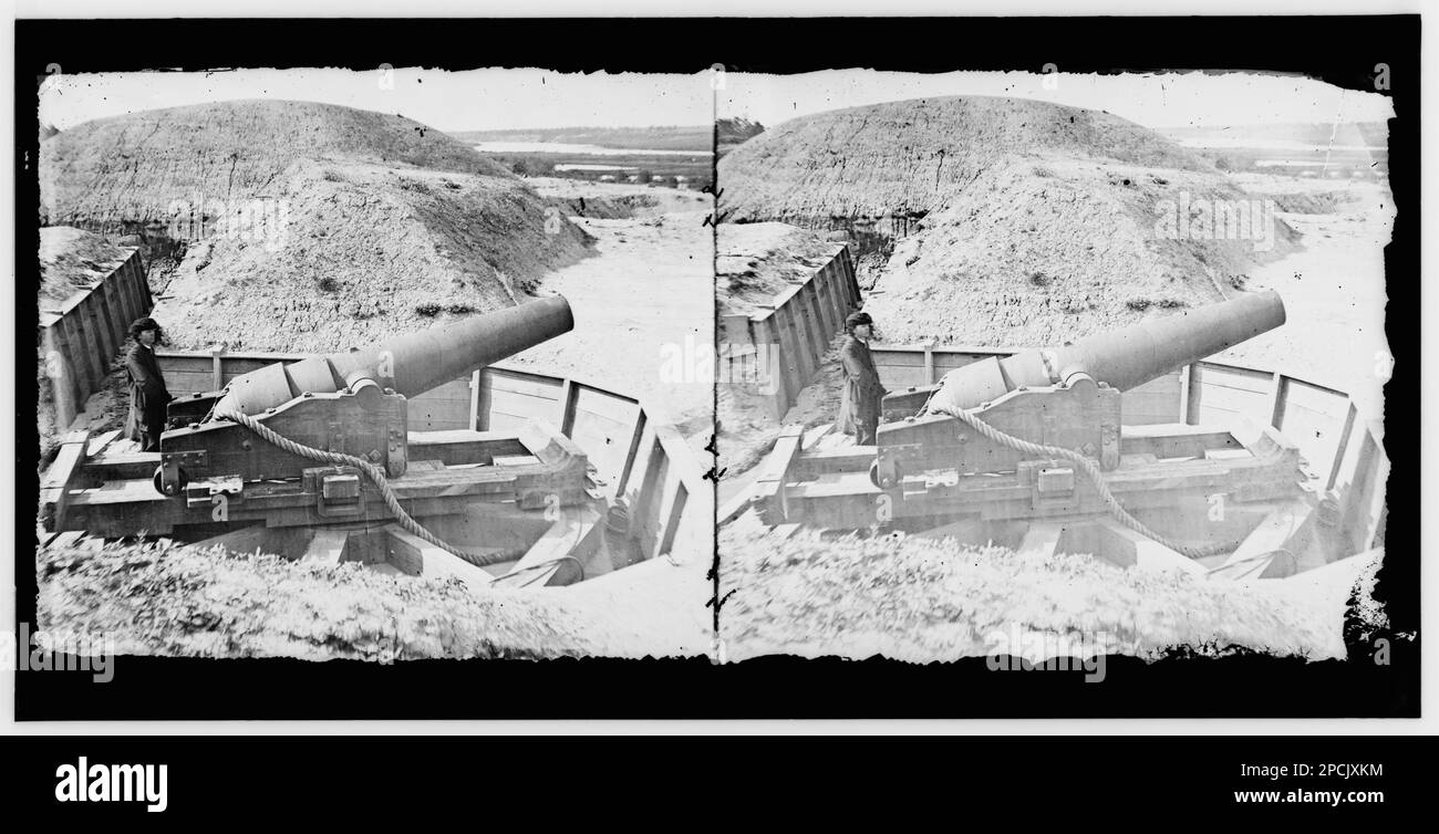 Dutch Gap Canal, James River, Virginia. Confederate Battery Brooke on ...