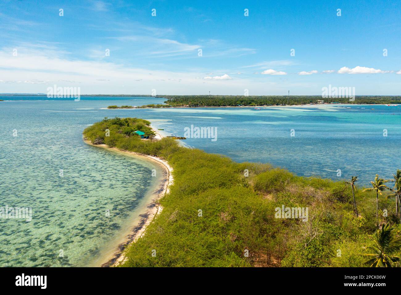 Coastline with beaches and tropical sea with blue water. Philippines ...