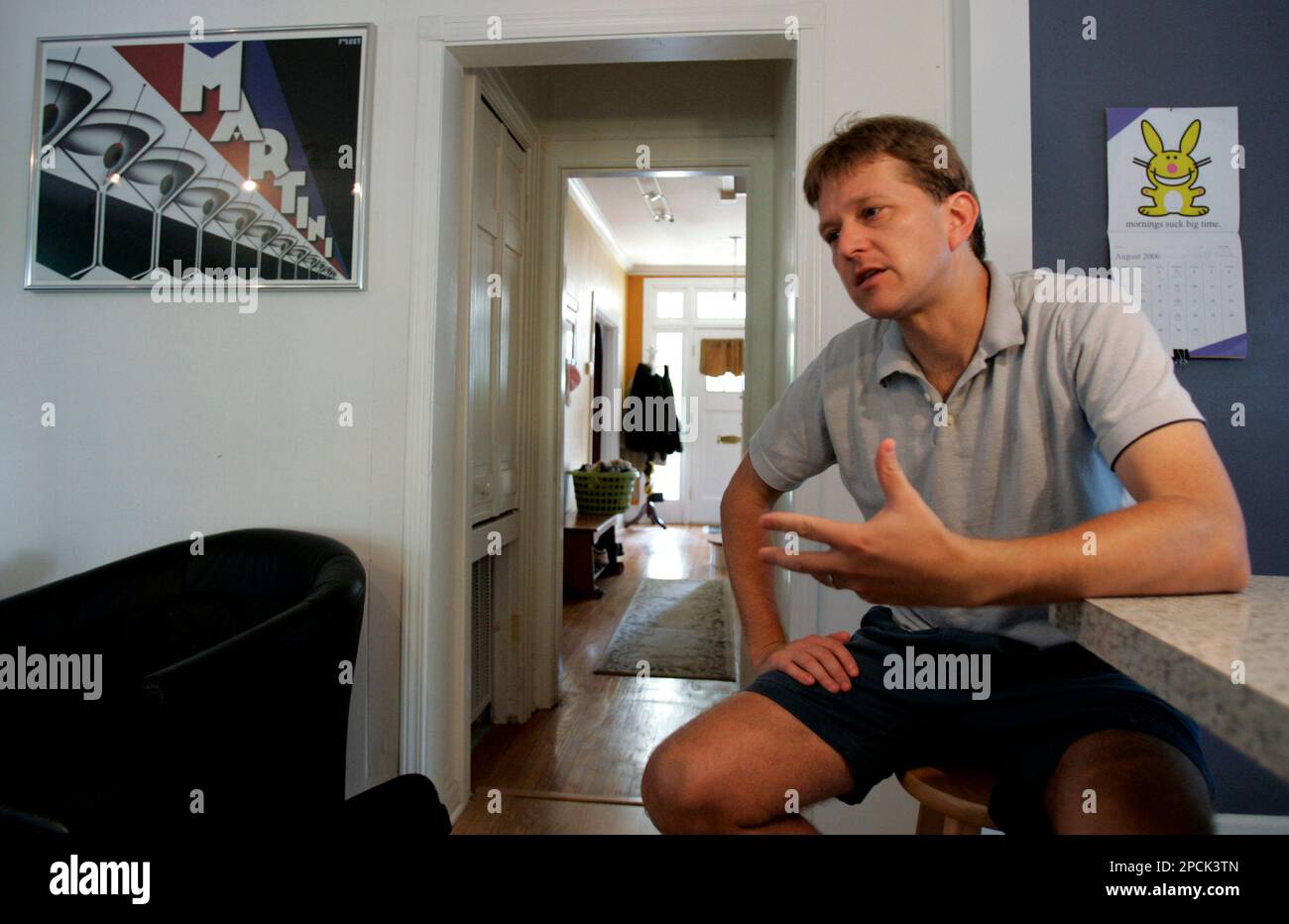 Physics professor, Peter Sheldon, gestures as he talks about the school ...