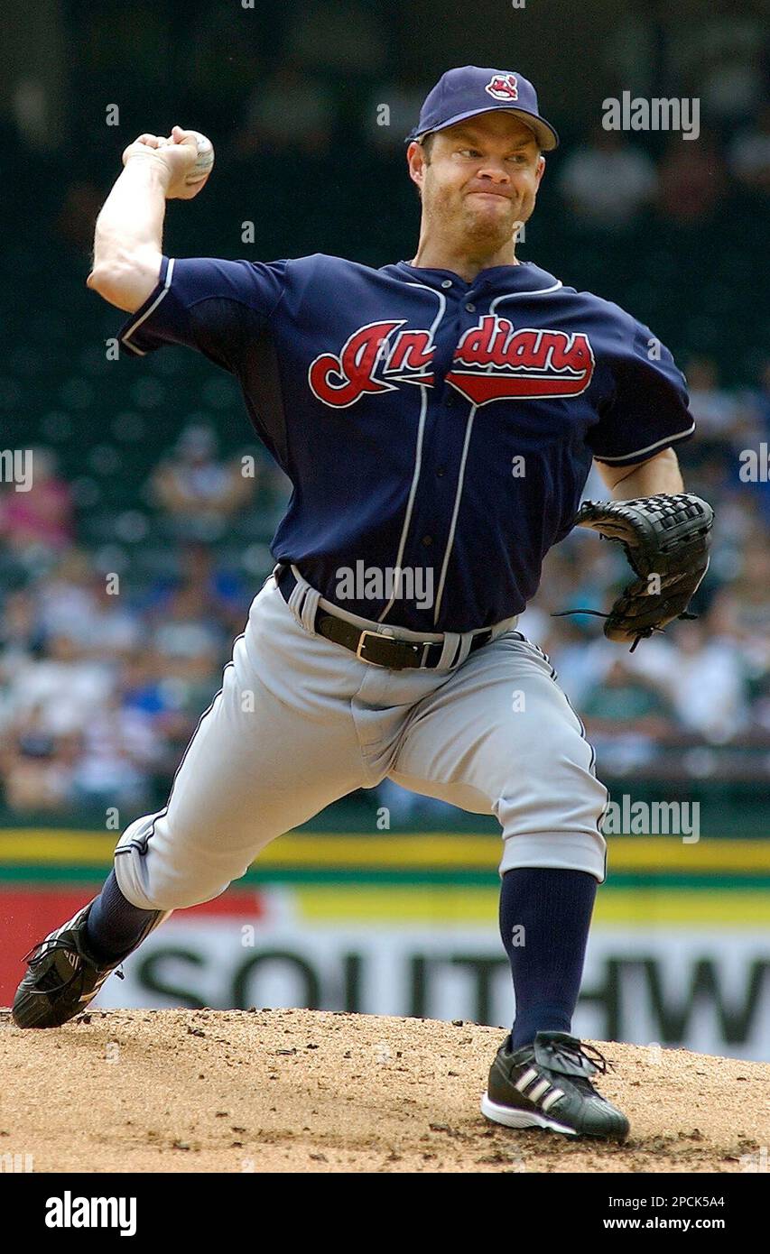 Cleveland Indians pitcher Paul Byrd throws against the Texas Rangers in ...