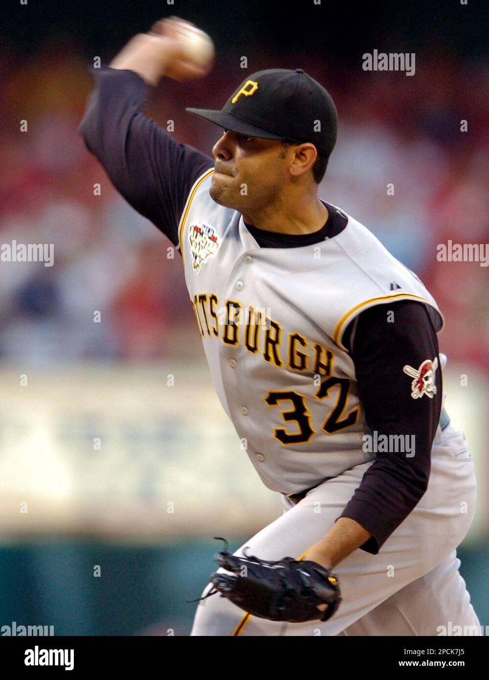 Pittsburgh Pirate' Shawn Chacon pitches in the first inning against the ...