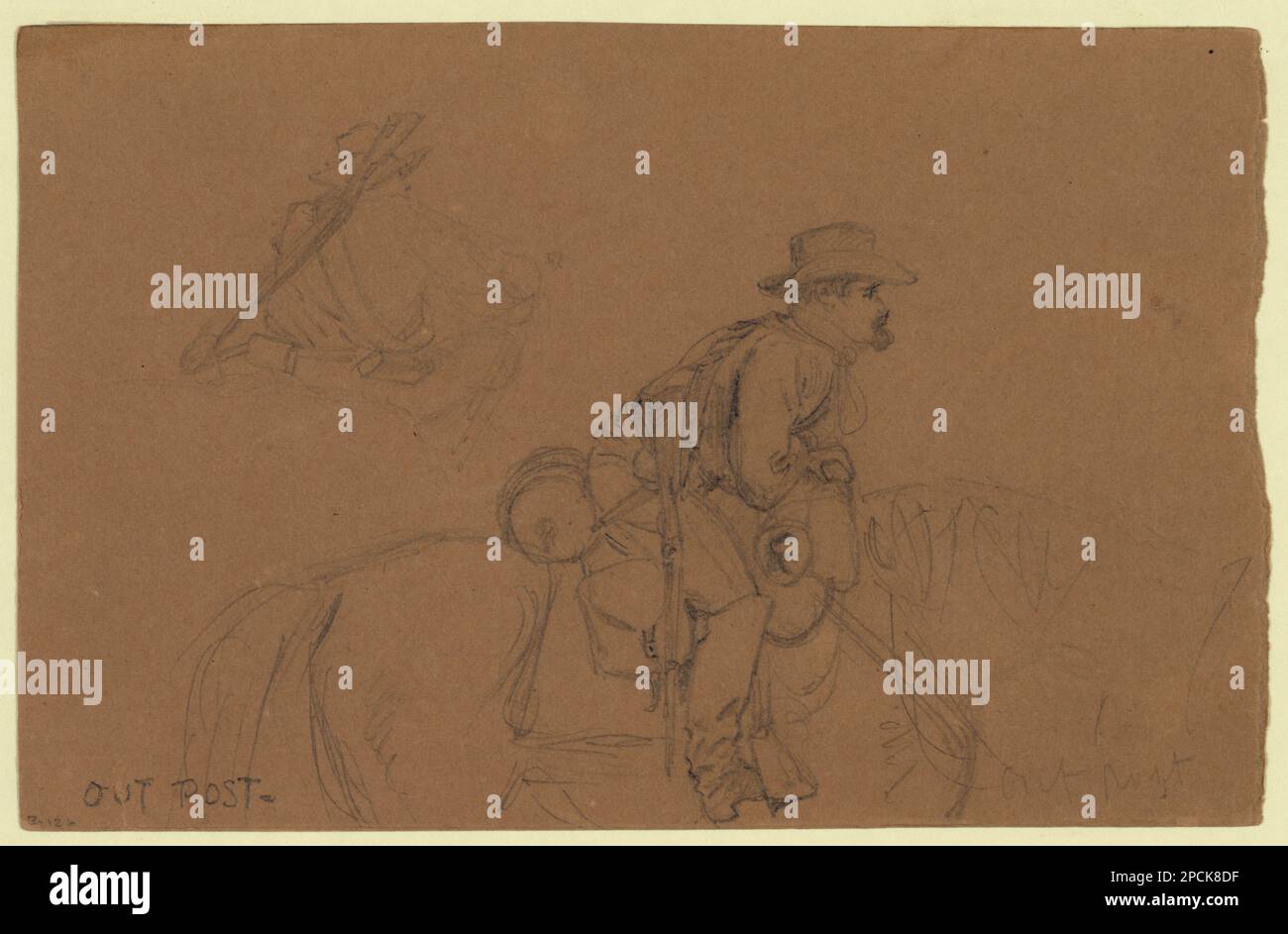 Outpost. Morgan collection of Civil War drawings. Soldiers, 1860-1870 ...