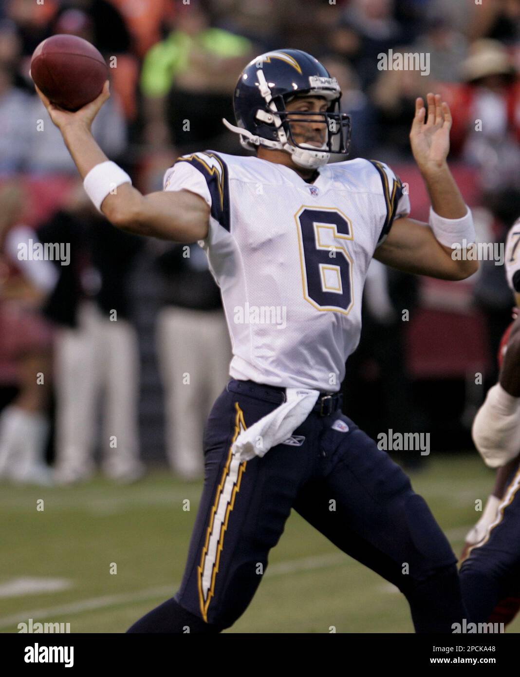 San Diego Chargers quarterback Charlie Whitehurst passes against the ...