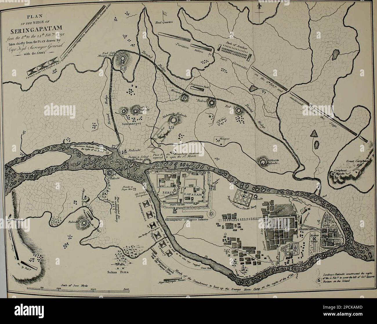 Plan of the Siege of Seringapatam, 8–24 February 1792 Stock Photo - Alamy