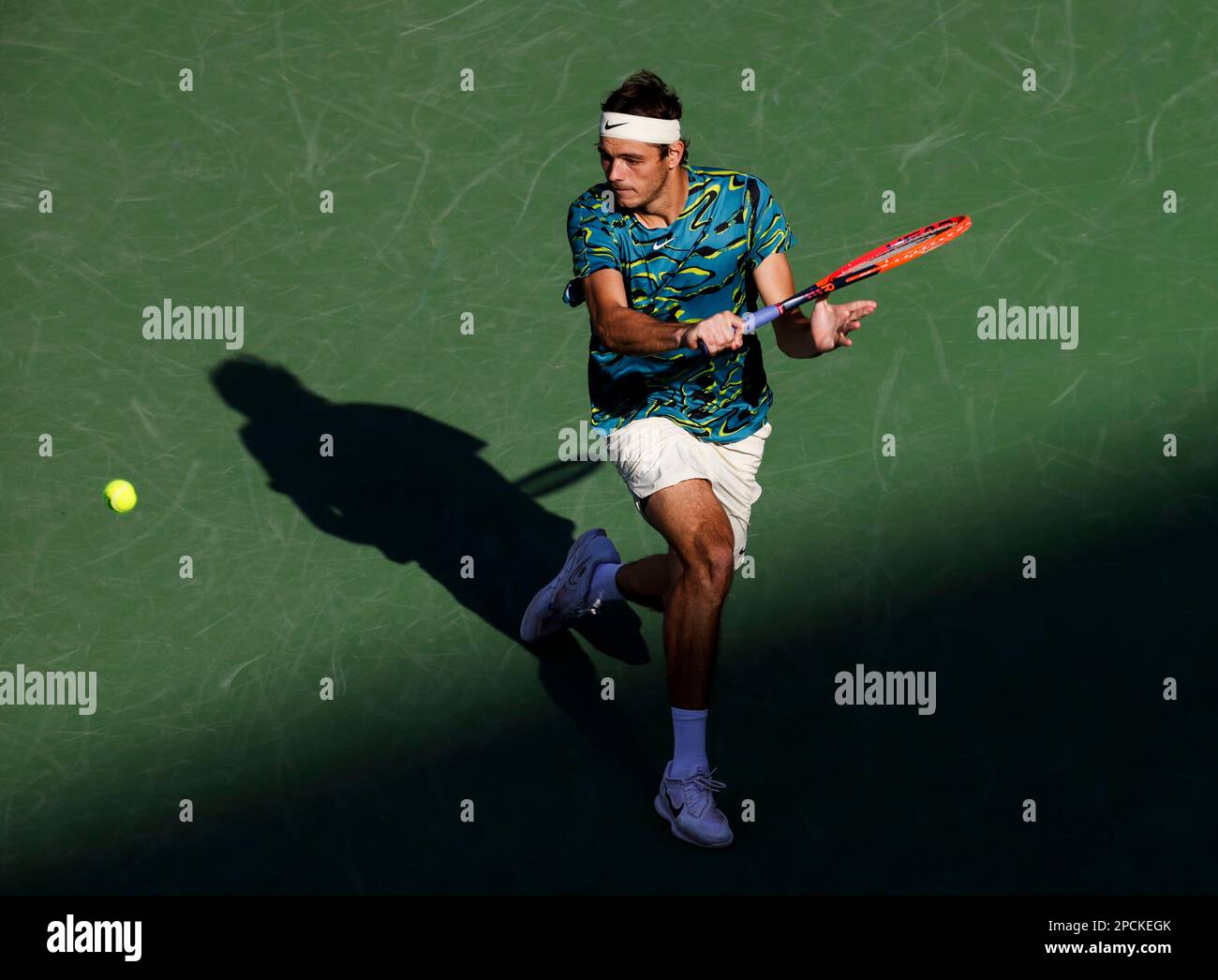 Indian Wells, California, USA. March 13, 2023 Taylor Fritz returns a ...
