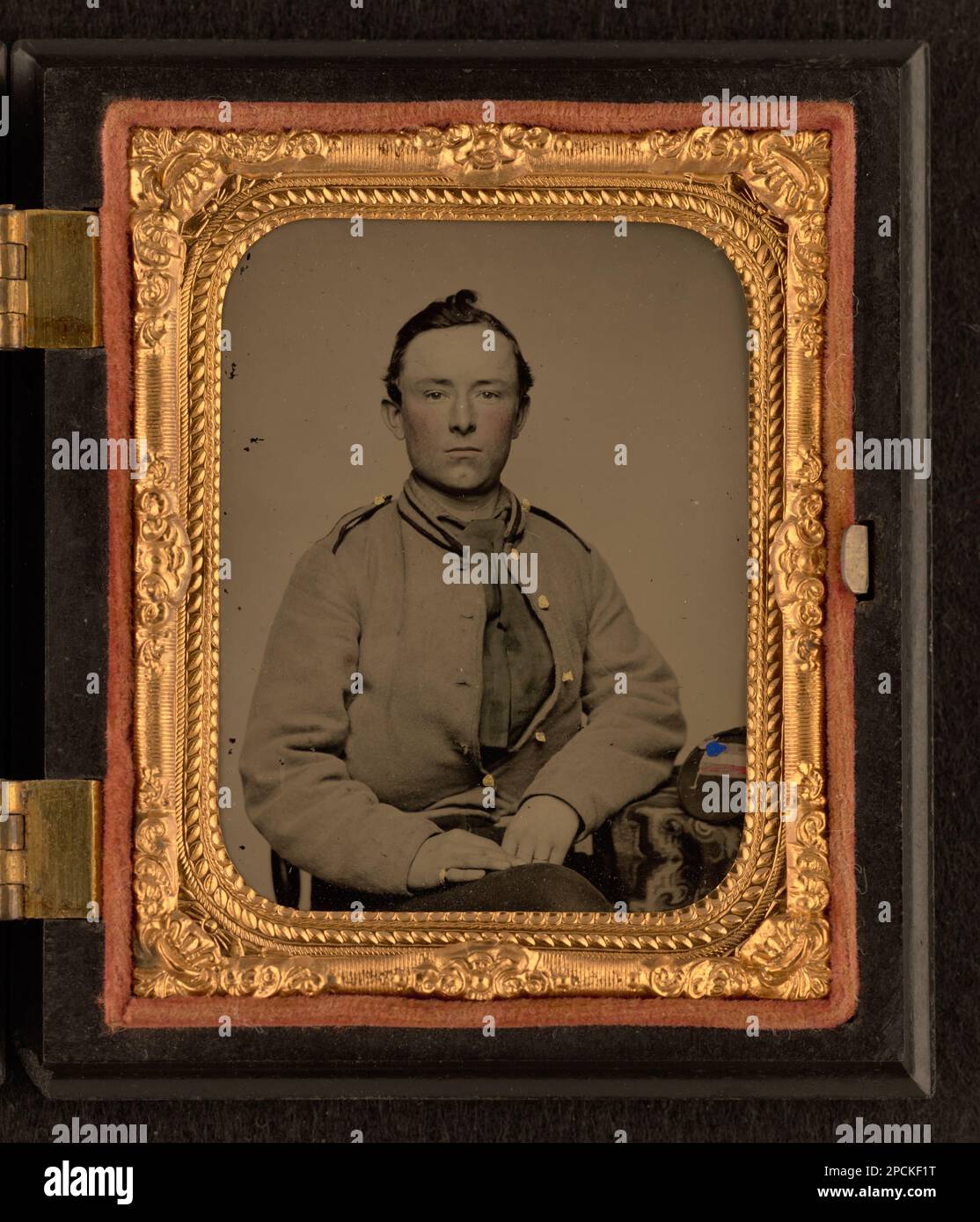 Unidentified soldier in Confederate uniform with 1st National ...