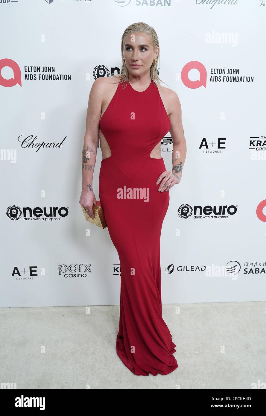 Los Angeles, USA. 12th Mar, 2023. Kesha arrives at the Elton John AIDS ...