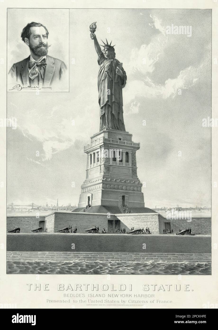 1886, New York , USA : The french architect and sculptor artist ...