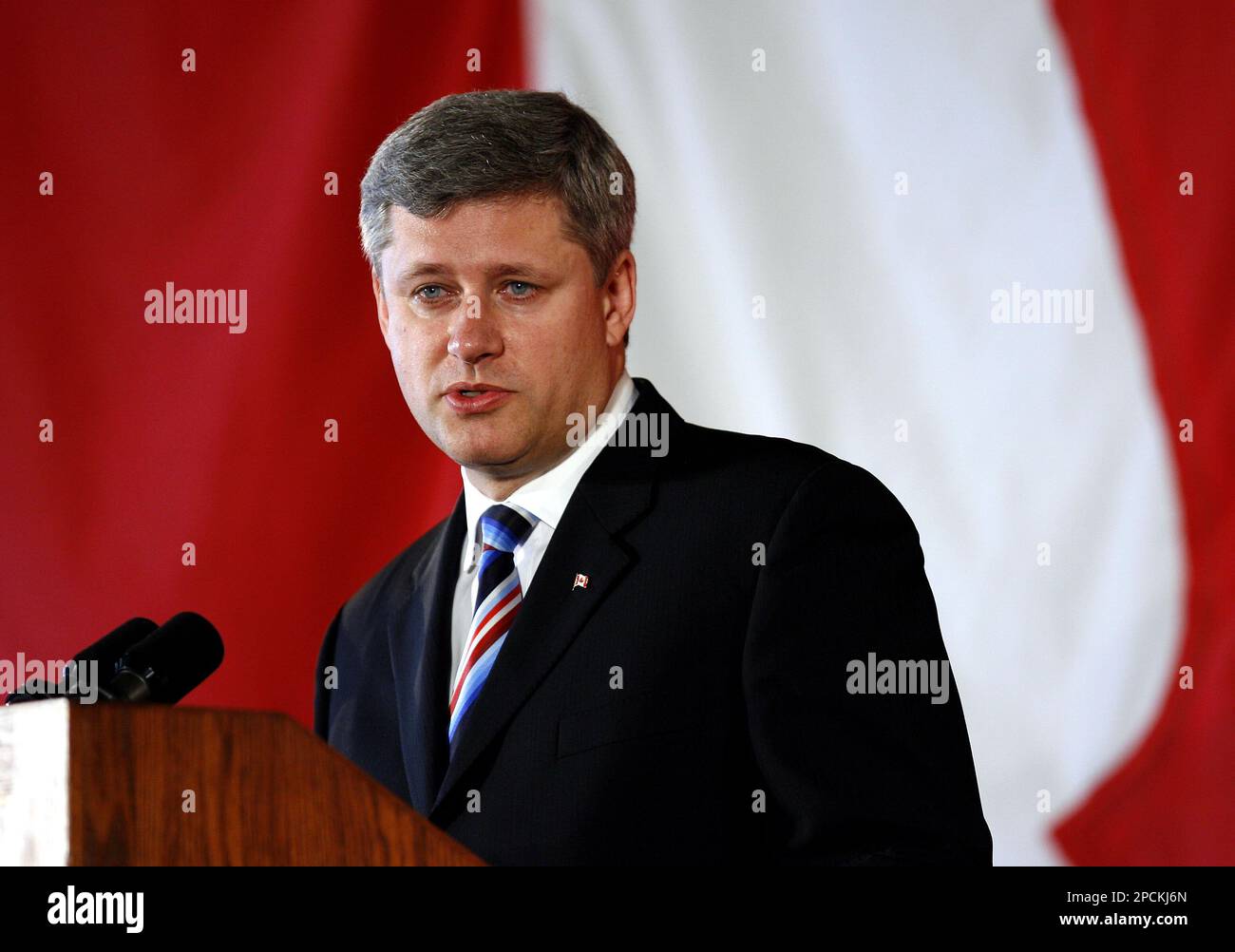 Canadian Prime Minister Stephen Harper speaks at the RCMP Depot in ...