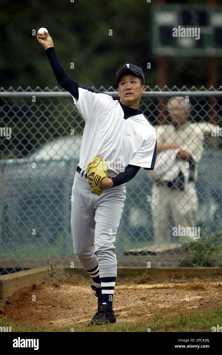 Japanese High School All-star team Pitcher Masahiro Tanaka practices at ...