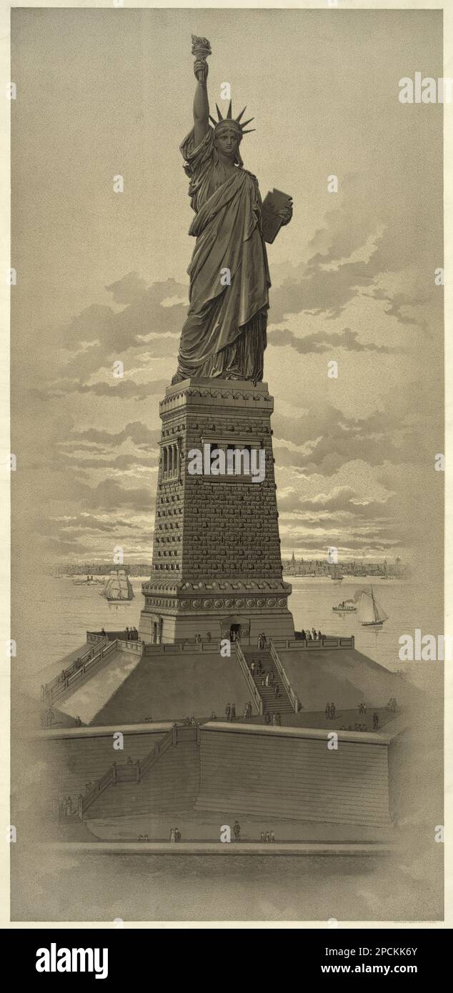 1884, New York , USA : The Bartholdi colossal Statue of Liberty ...