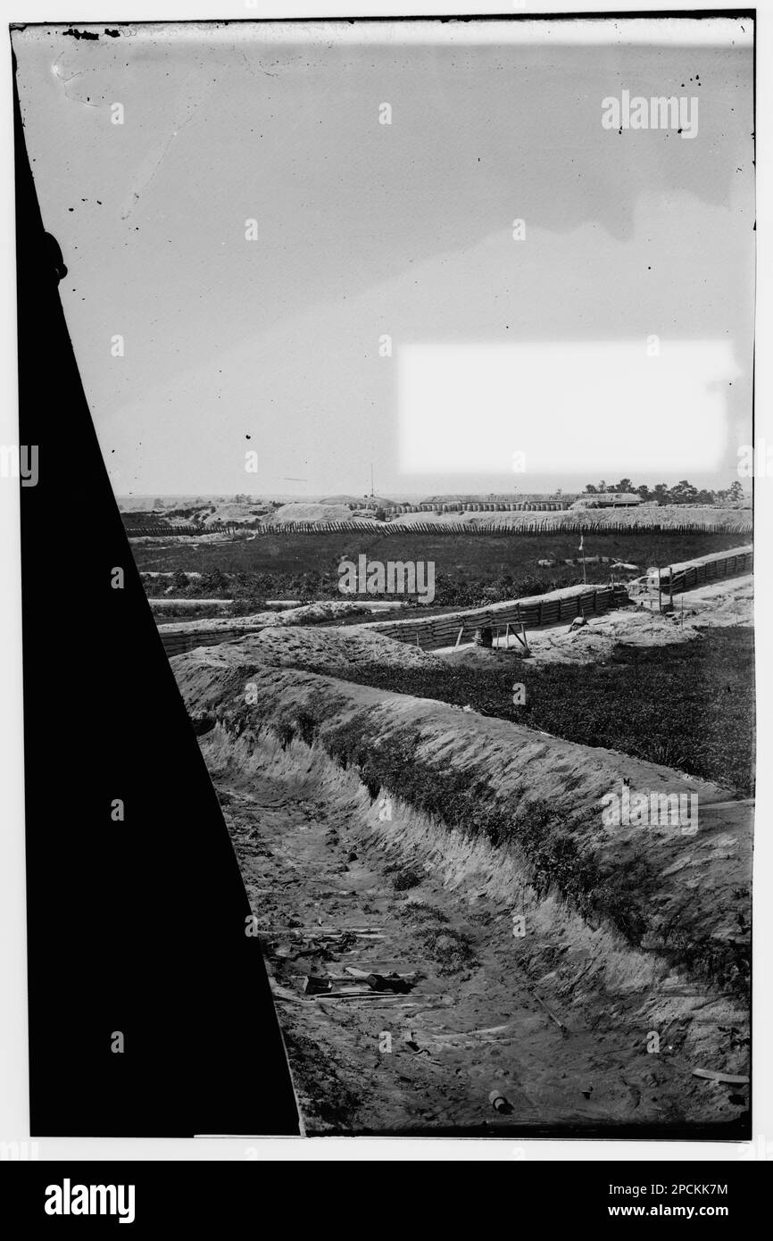 Fort Morton, Petersburg, Virginia, from the southeast. Civil war ...