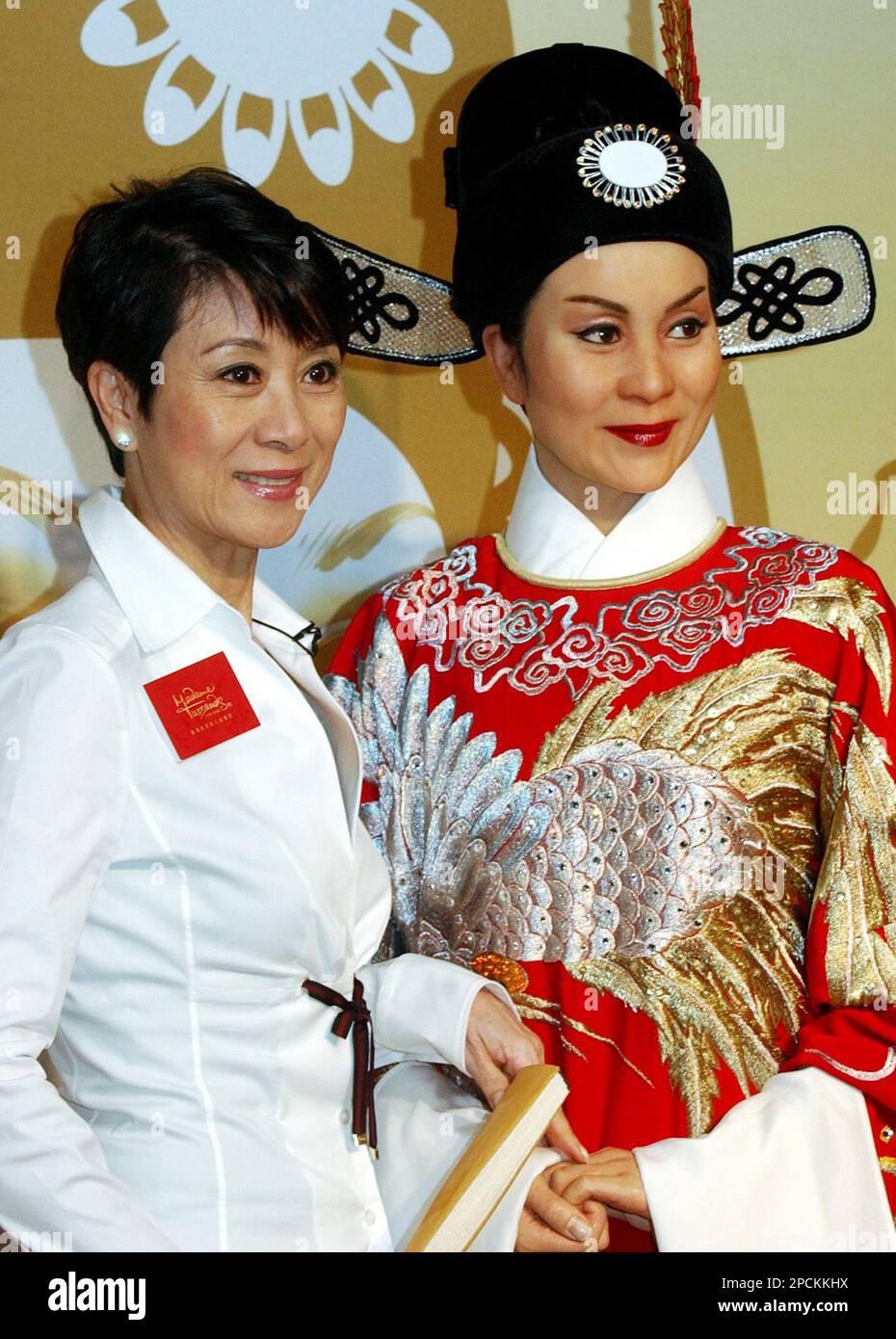 Hong Kong veteran actress Connie Chan Po Chu, left, poses with the ...