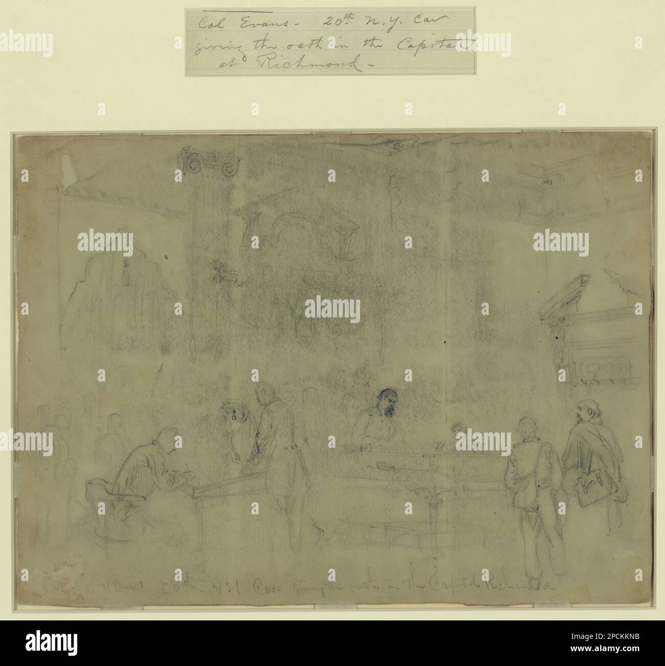 Evans 20th New York Cav. giving the oath in the Capital Richmond ...