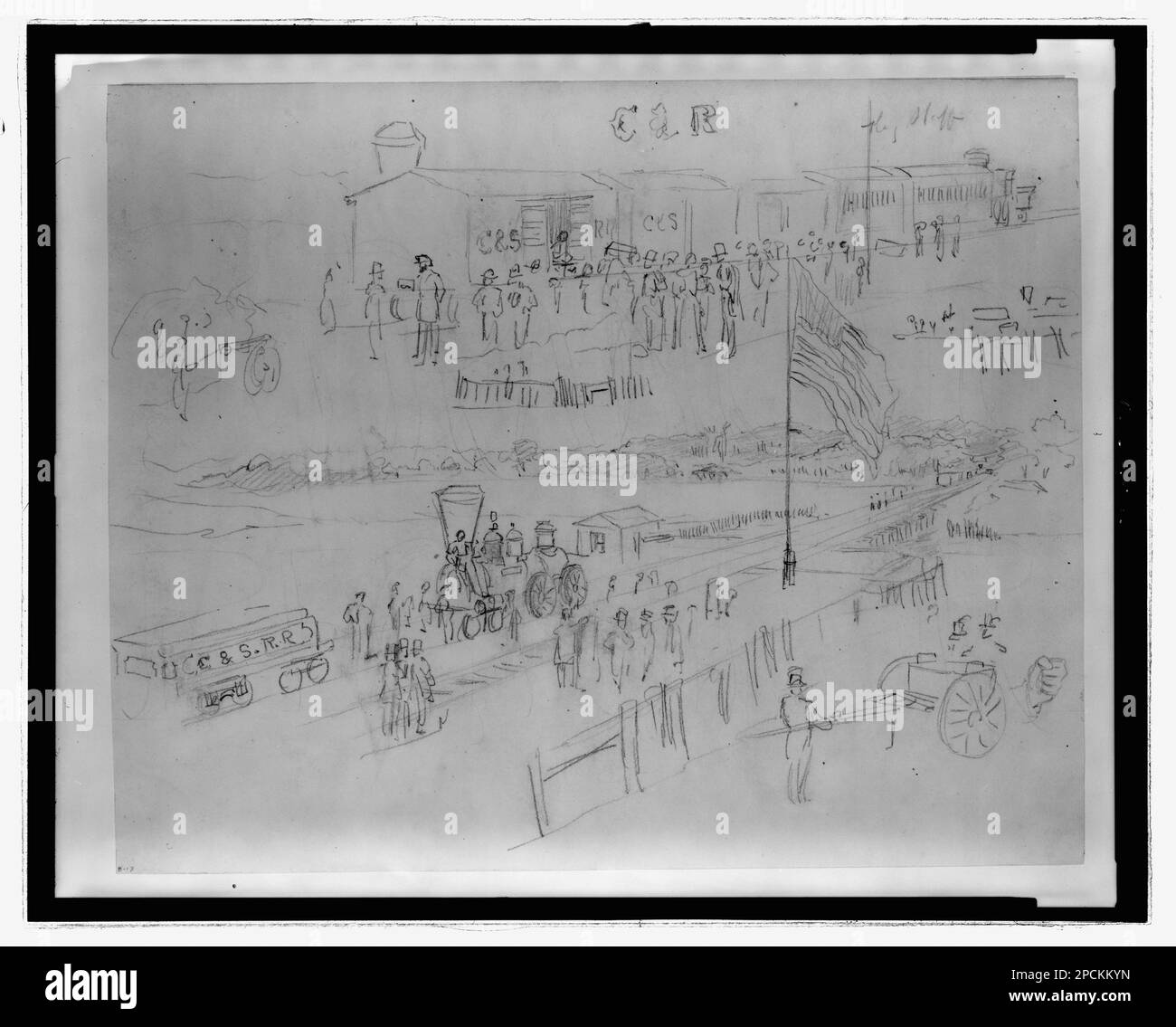 Two sketches of a depot on the Charleston & Savannah Railroad. Morgan ...