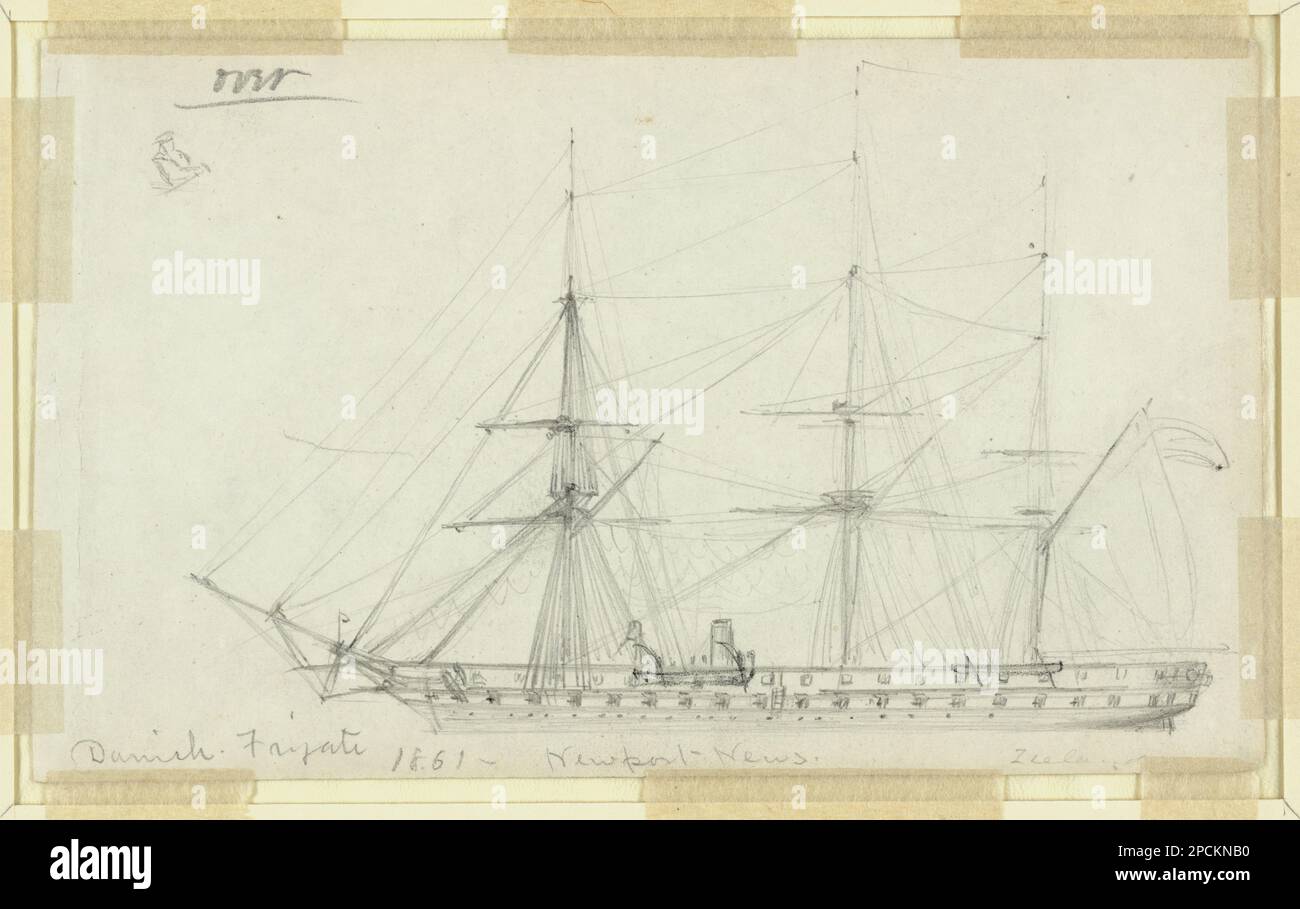 Danish Frigate. 1861. Newport News. Zeeland. Morgan collection of Civil ...