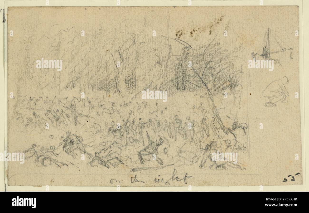 Rough sketch of a battle scene. Morgan collection of Civil War drawings ...